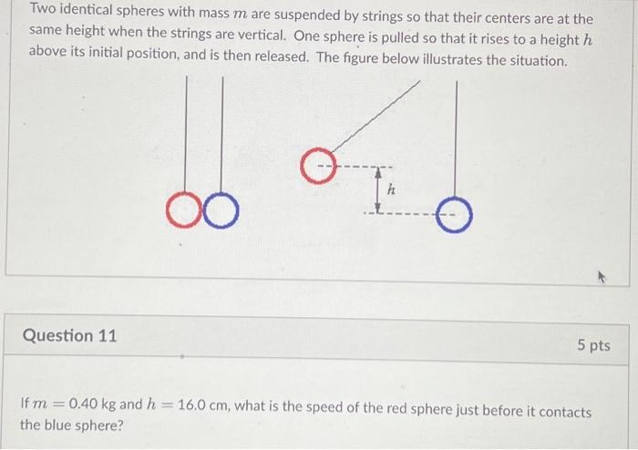 Solved Two identical spheres with mass m are suspended by | Chegg.com
