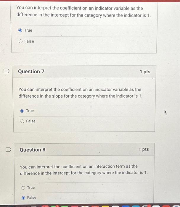 Solved You can interpret the coefficient on an indicator | Chegg.com