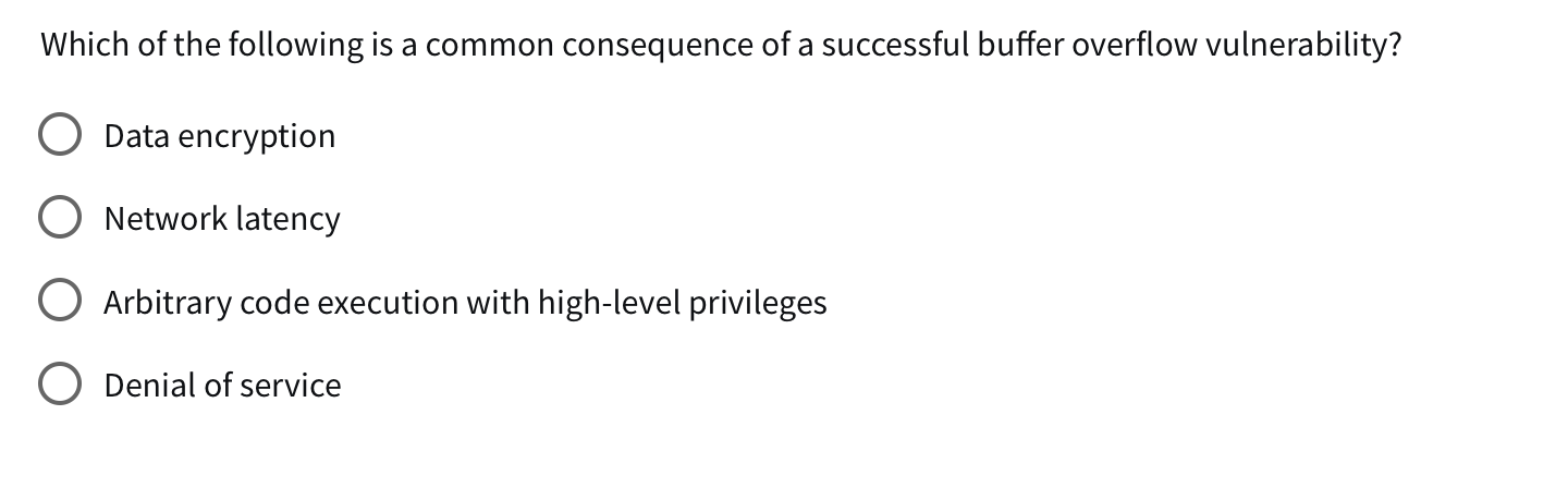 Solved Which of the following is a common consequence of a | Chegg.com