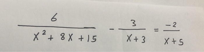 Solved X² + 8x + 15 X+3 + X+5 | Chegg.com