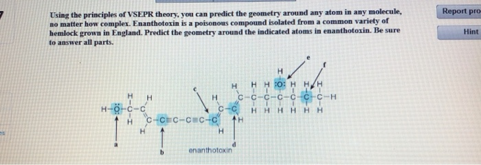 Solved Report pro Using the principles of VSEPR theory, you | Chegg.com
