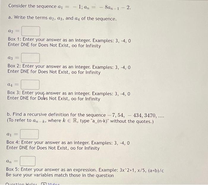Solved For each sequence given below, find a closed formula | Chegg.com