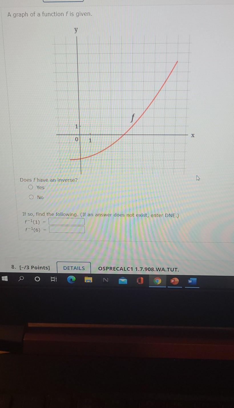 Solved A graph of a function fis given. у f 1 х 0 1 Does f | Chegg.com