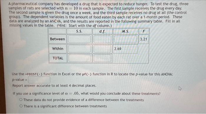 Solved A pharmaceutical company has developed a drug that is | Chegg.com