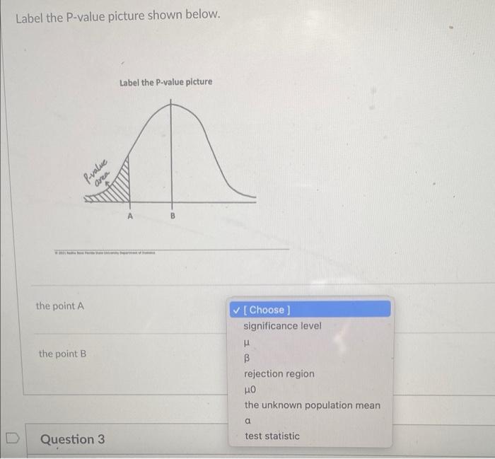 Solved Label the P-value picture shown below. Label the | Chegg.com