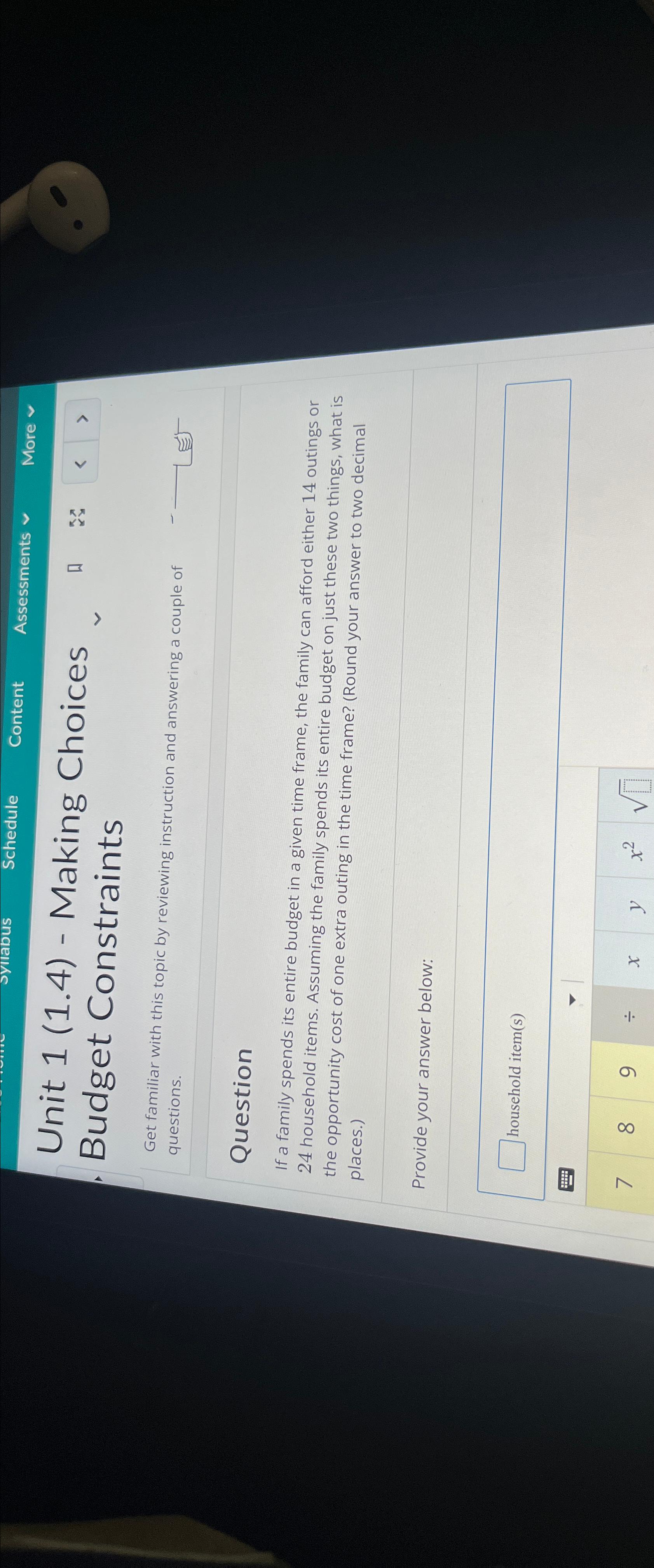 Solved Unit 1 (1.4) - ﻿Making Choices Budget ConstraintsGet | Chegg.com