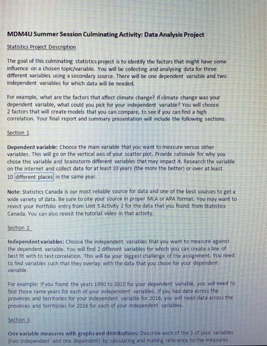 grade 12 data management final assessment | Chegg.com