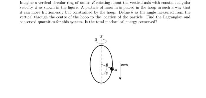 Solved Imagine a vertical circular ring of radius R rotating | Chegg.com