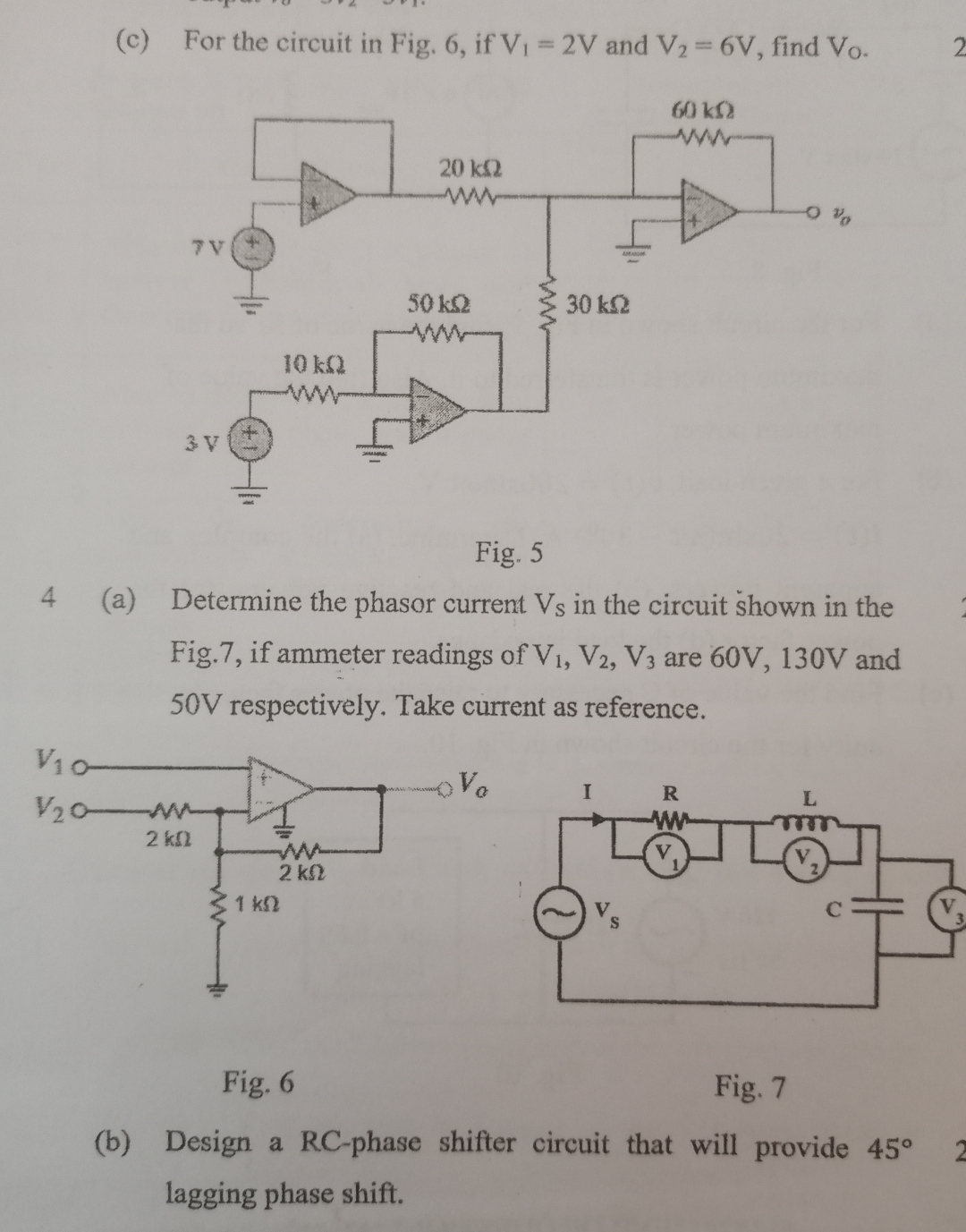 Solved (c) ﻿For the circuit in Fig. 6, ﻿if V1=2V ﻿and V2=6V, | Chegg.com