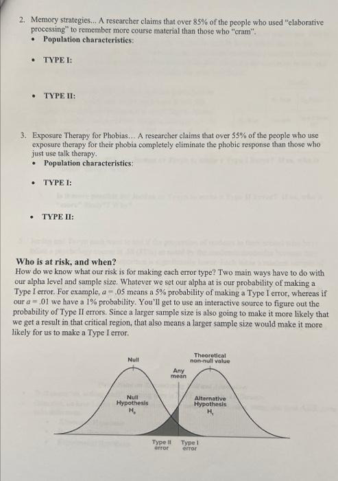 Solved Interpreting Type I/Type II Errors Worksheet Wait, we | Chegg.com