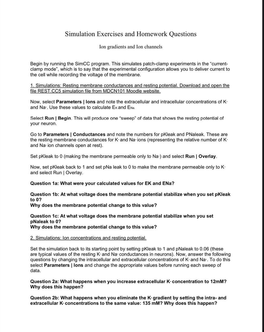 Solved Simulation Exercises and Homework Questions Ion | Chegg.com