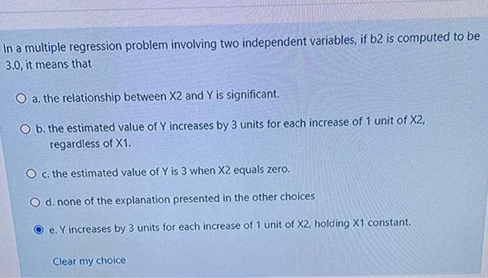 Solved In a multiple regression problem involving two | Chegg.com
