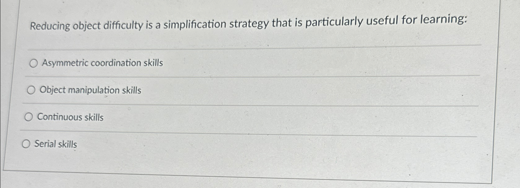 Solved Reducing object difficulty is a simplification | Chegg.com