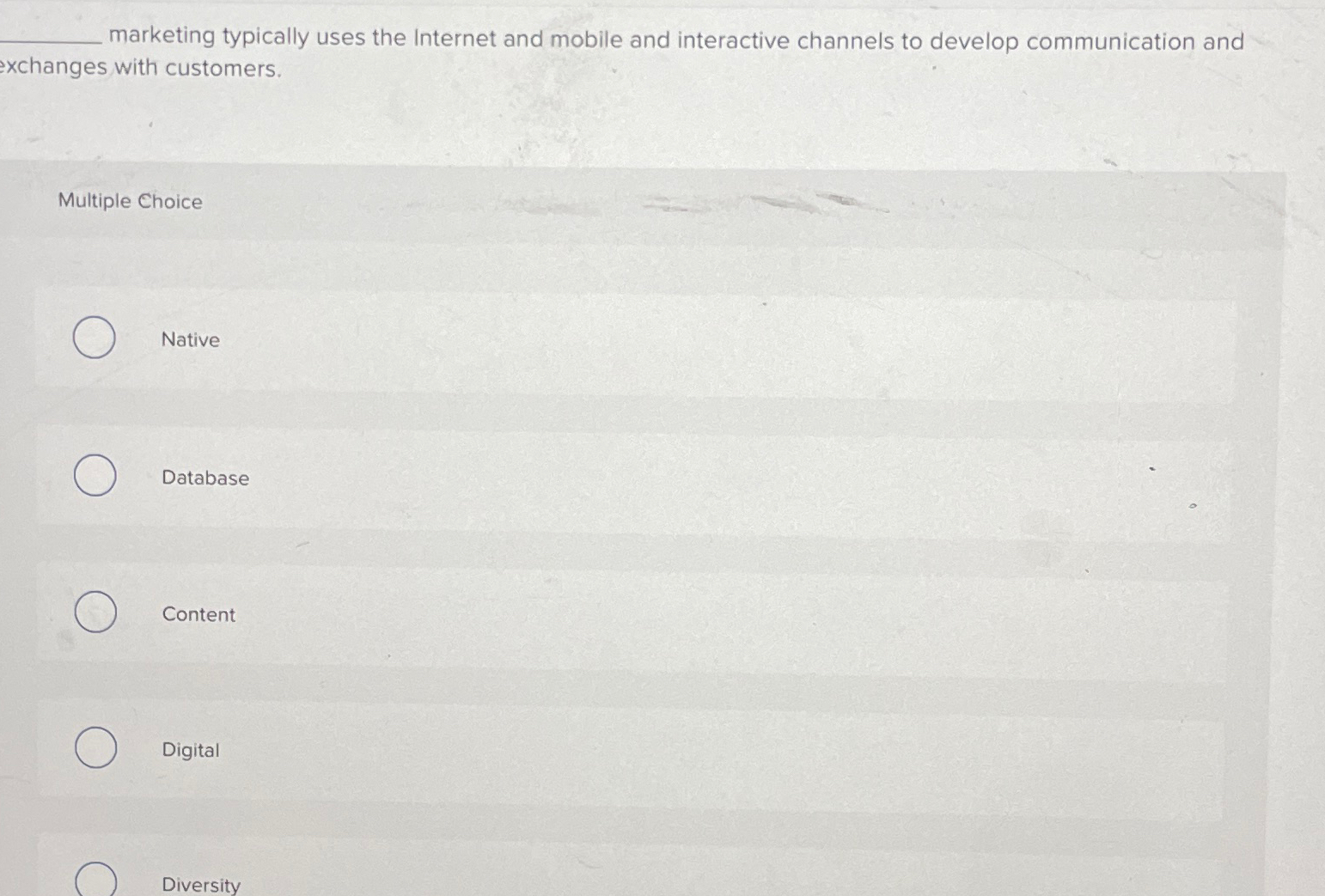 Solved marketing typically uses the Internet and mobile and | Chegg.com