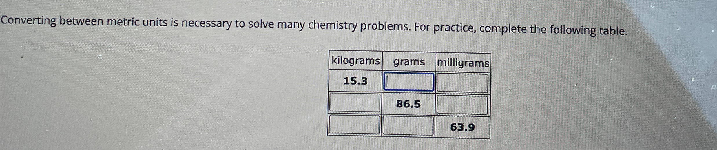Solved Converting between metric units is necessary to solve | Chegg.com