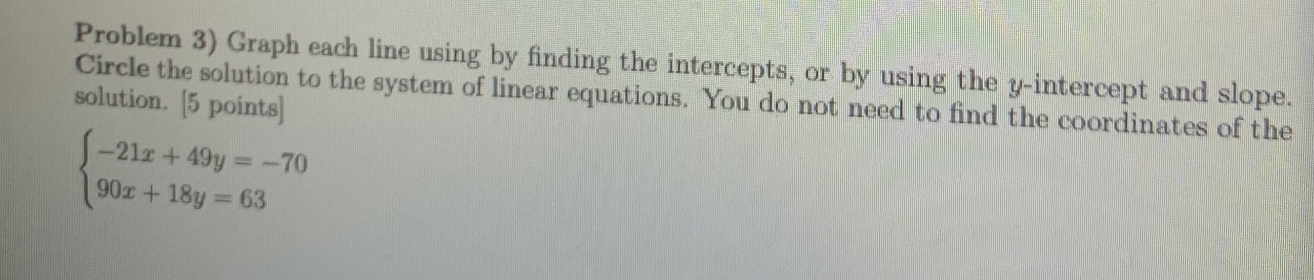 Solved Problem 3) ﻿Graph each line using by finding the | Chegg.com