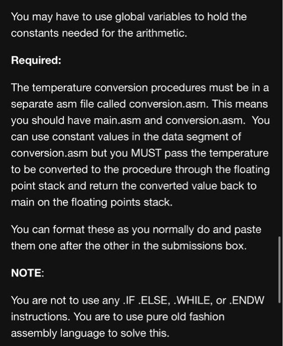 Solved Create three procedures that will convert a given | Chegg.com
