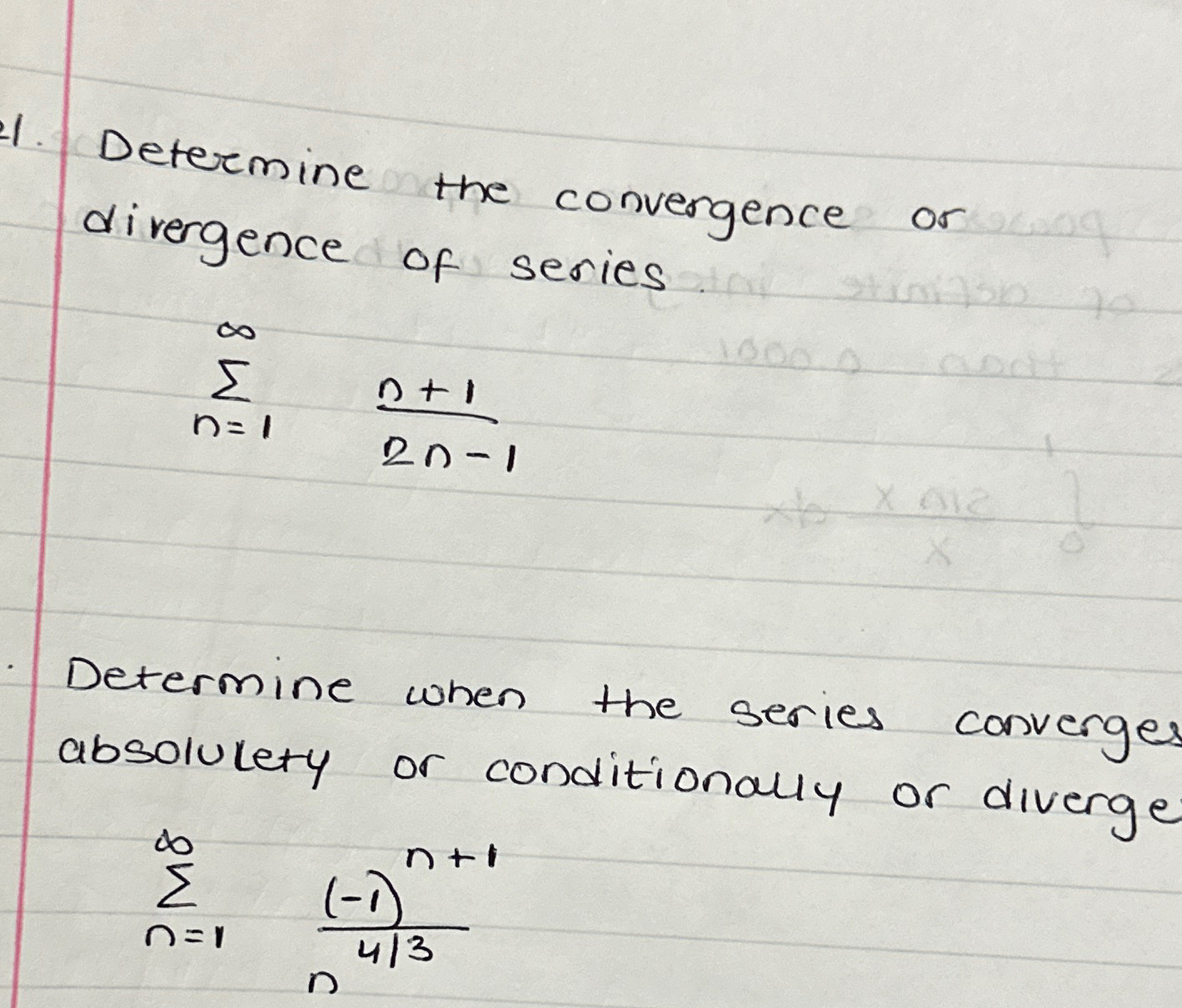 Solved Determine the convergence of divergence of | Chegg.com