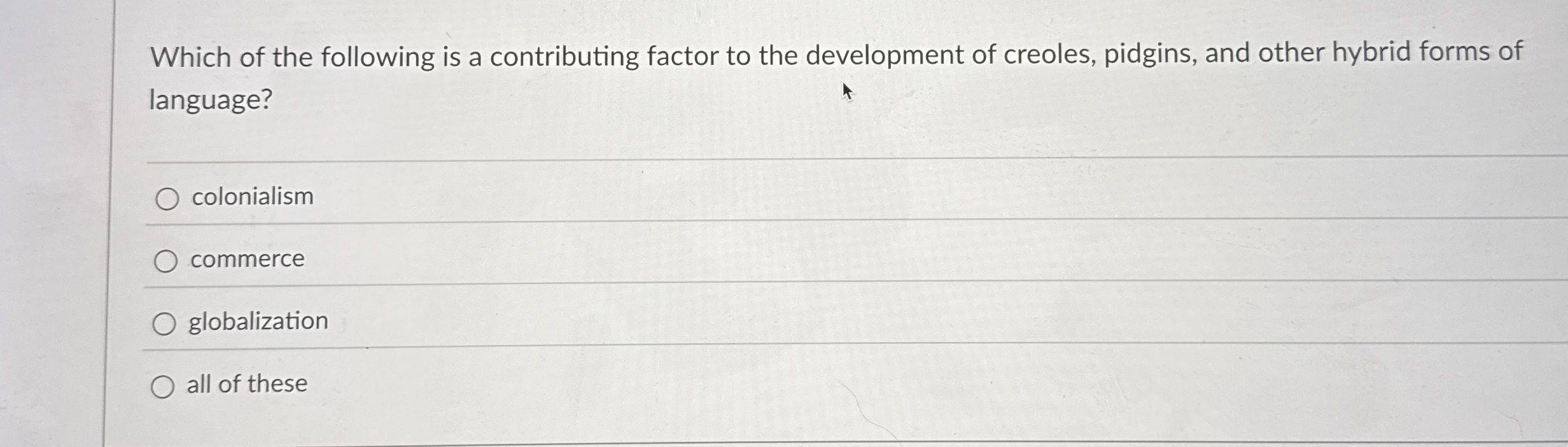 Solved Which of the following is a contributing factor to | Chegg.com