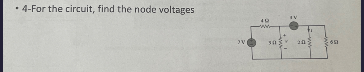 Solved For the circuit, find the node voltages | Chegg.com