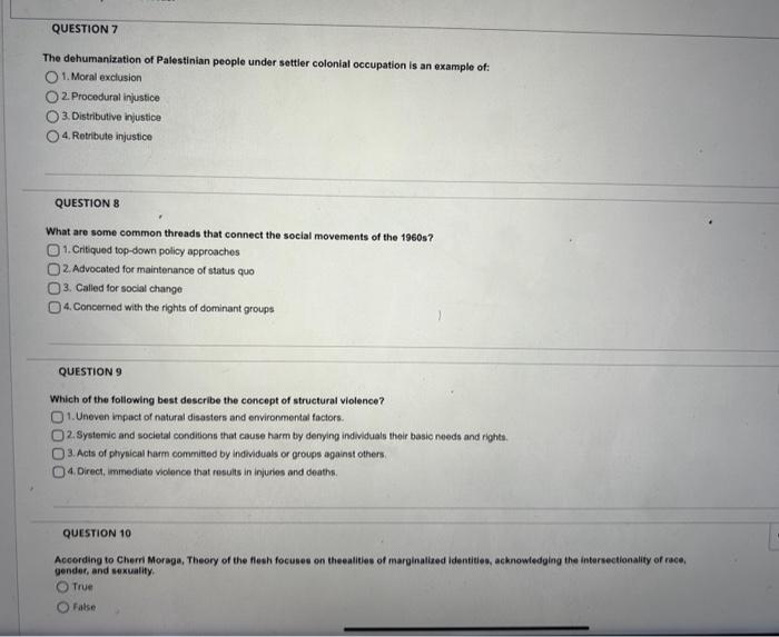 Solved The dehumanization of Palestinian people under | Chegg.com