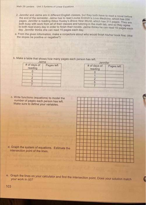 Solved Math 29 Landers Unit 3 Systems of Linear Equations 2. | Chegg.com