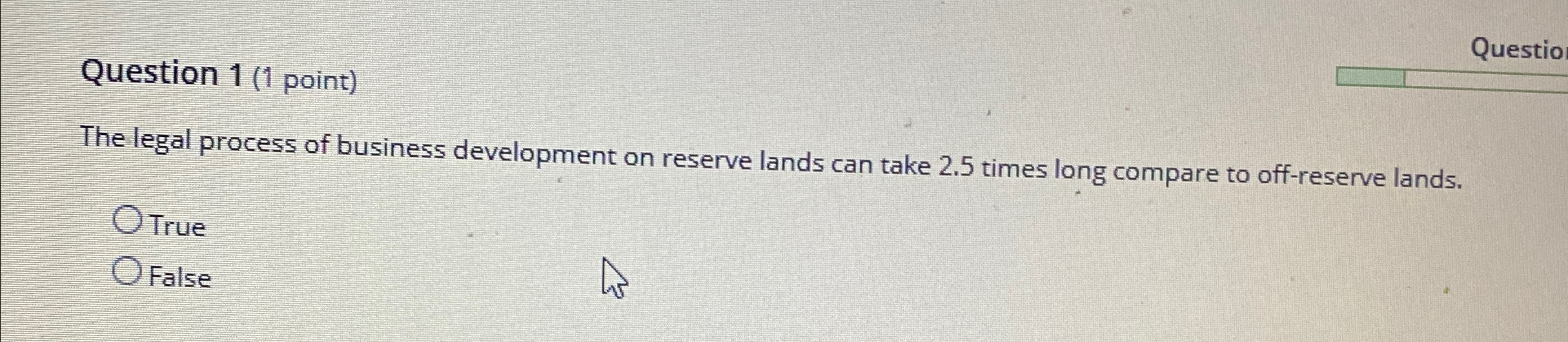 Solved Question 1 (1 ﻿point)QuestioThe legal process of | Chegg.com
