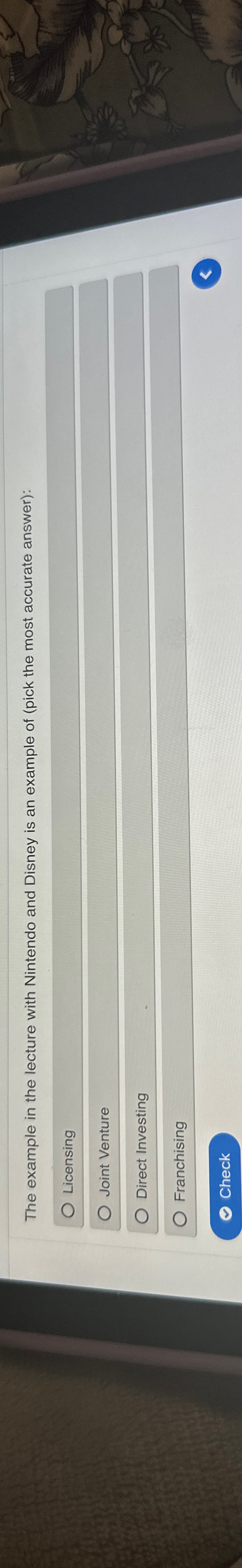 Solved The example in the lecture with Nintendo and Disney | Chegg.com