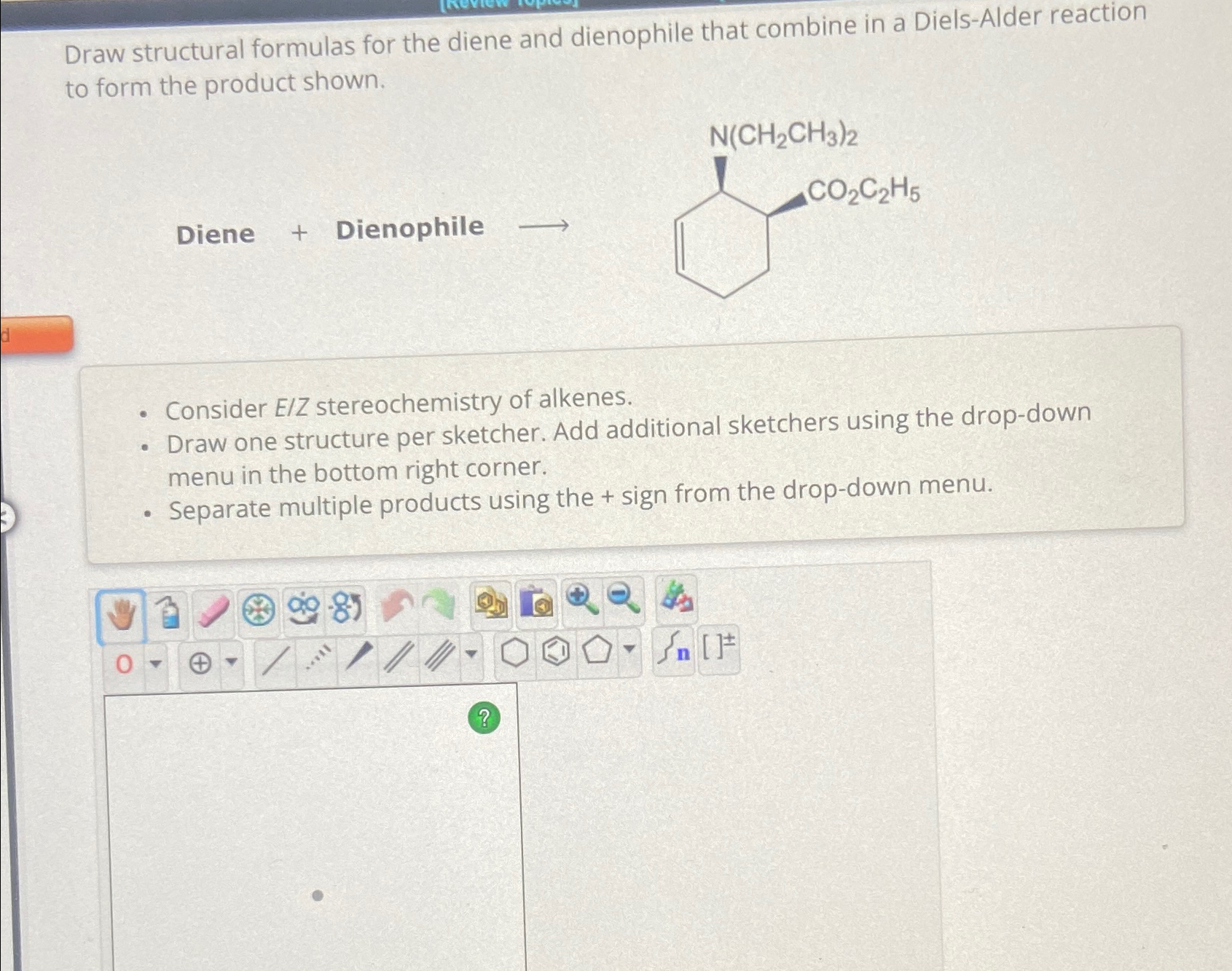 Solved Draw structural formulas for the diene and dienophile | Chegg.com