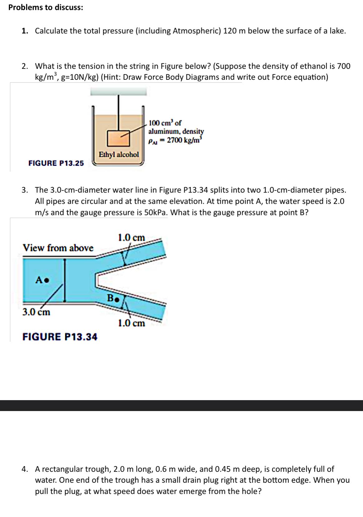 Solved Problems to discuss:Calculate the total pressure | Chegg.com