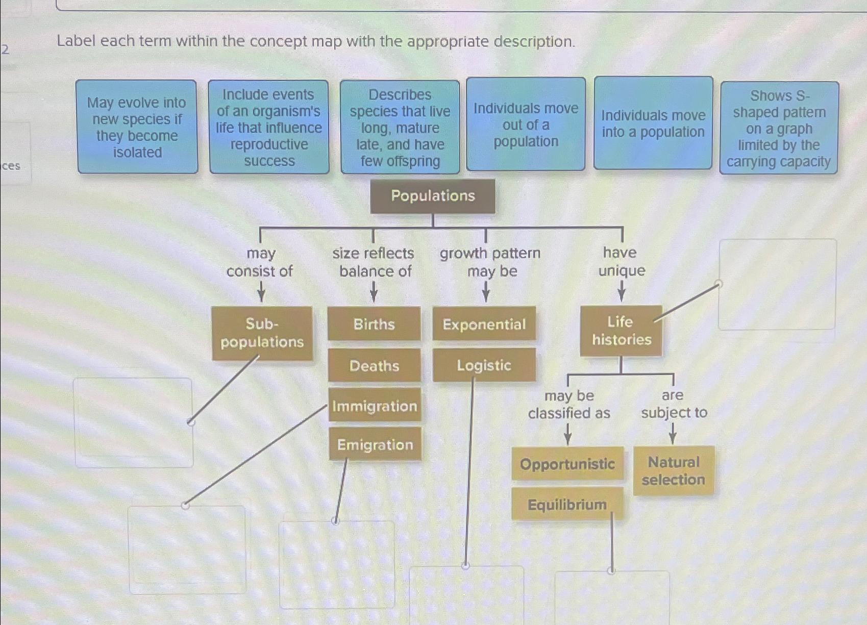 Solved Label each term within the concept map with the | Chegg.com