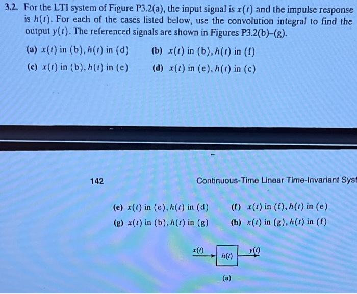 Solved 3.2. For the LTI system of Figure P3.2(a), the input | Chegg.com