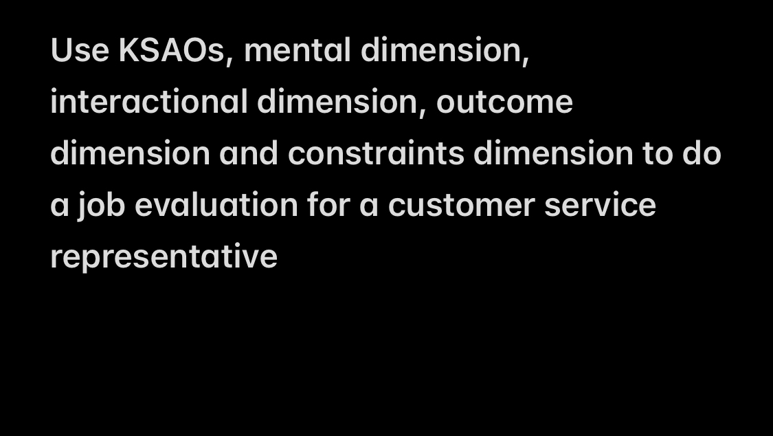 Solved Use KSAOs, mental dimension, interactional dimension, | Chegg.com