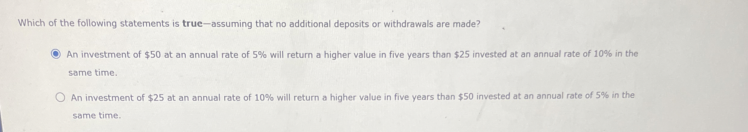 Solved Which of the following statements is true-assuming | Chegg.com
