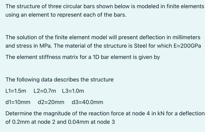 Solved The structure of three circular bars shown below is | Chegg.com