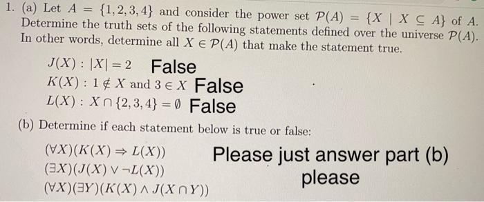 Solved 1. (a) Let A={1,2,3,4} and consider the power set | Chegg.com
