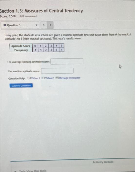 Solved The table below shows the scores of a group of | Chegg.com