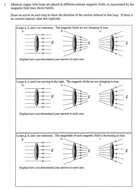 Solved 1. Identical copper wire loops are placed in | Chegg.com