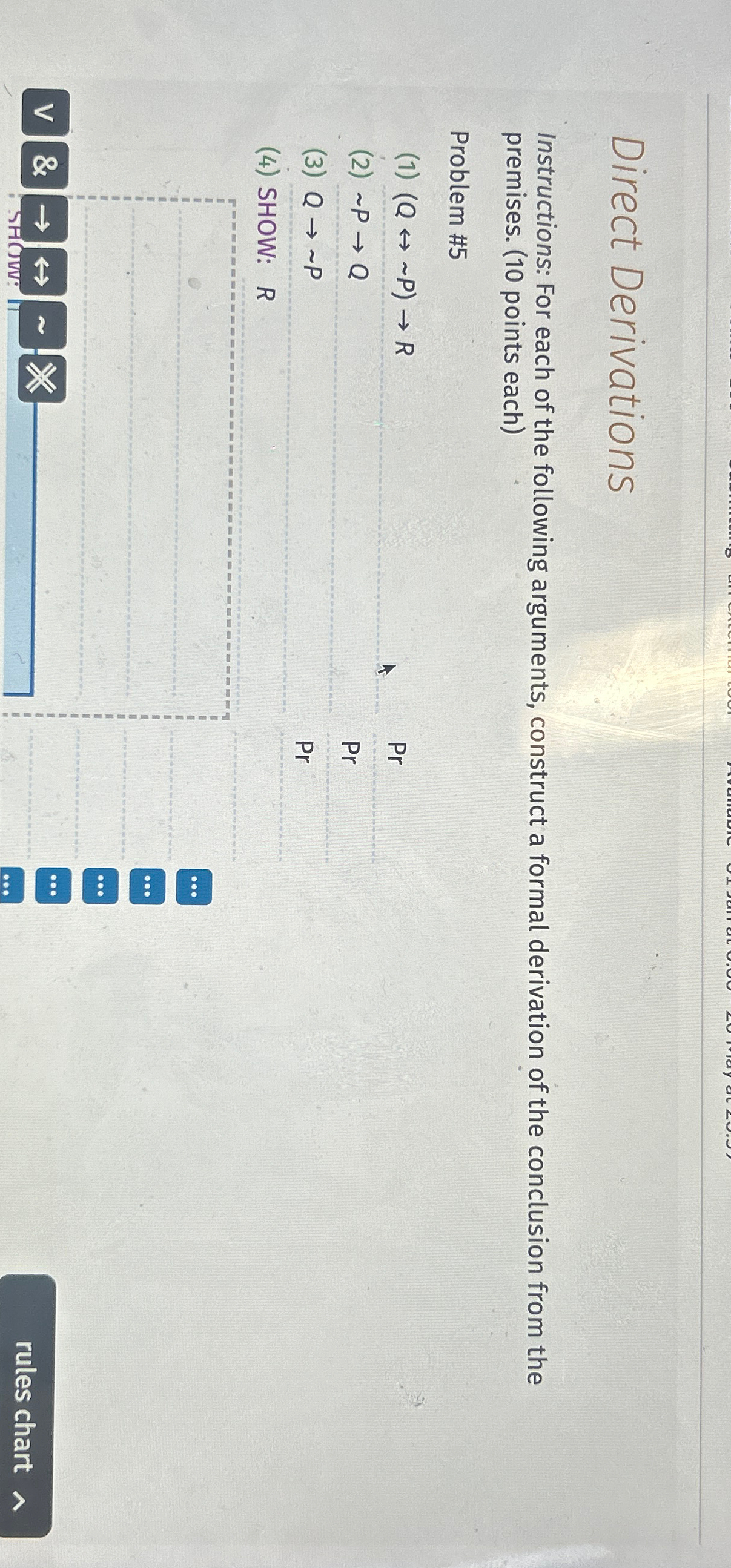 Solved Direct DerivationsInstructions: For each of the | Chegg.com
