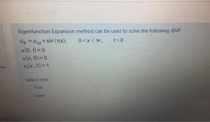 Solved Eigenfunction Expansion method can be used to solve | Chegg.com