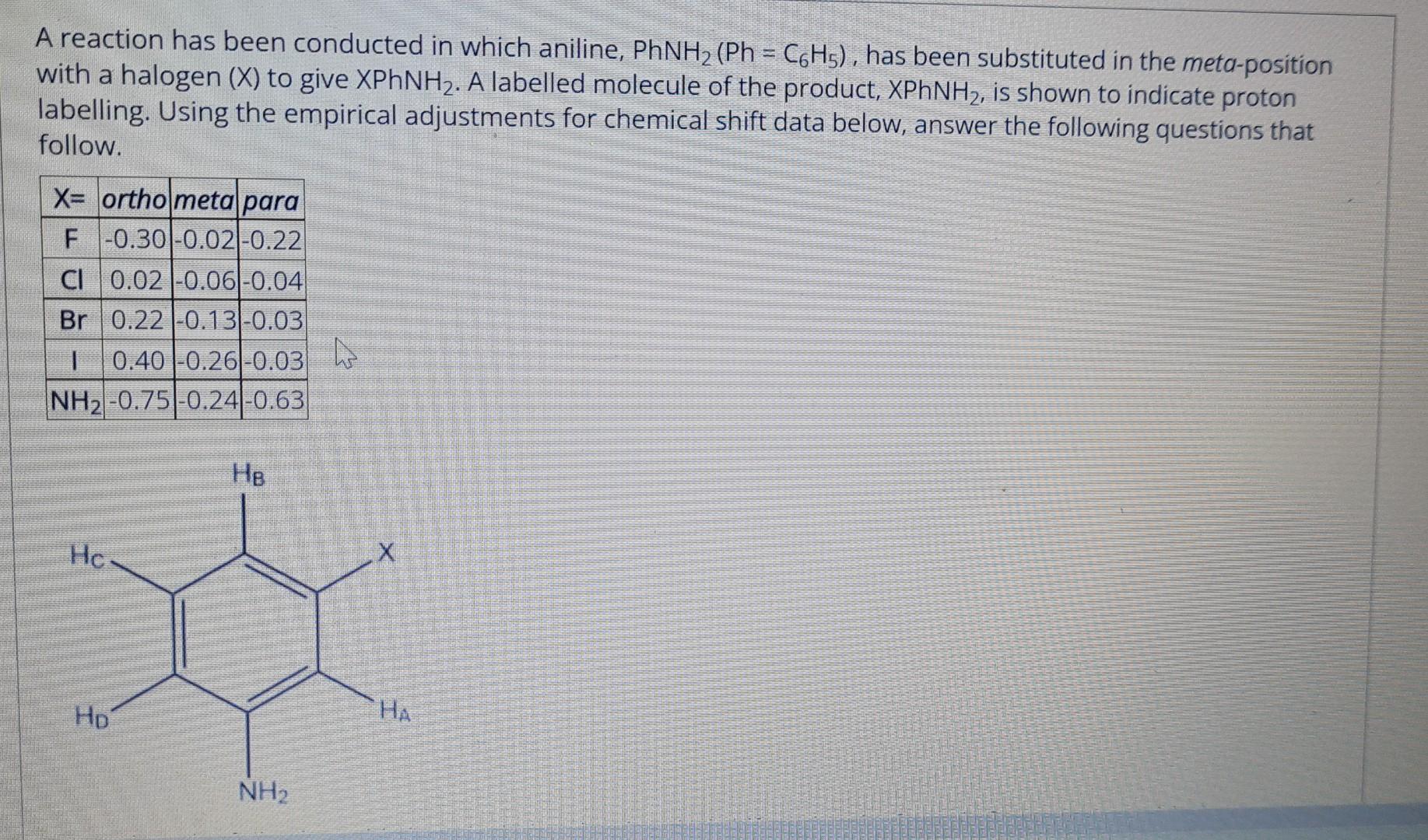 A reaction has been conducted in which aniline, | Chegg.com