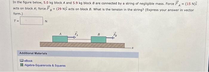 Solved In the figure below, 5.0 kg block A and 5.9 kg block | Chegg.com
