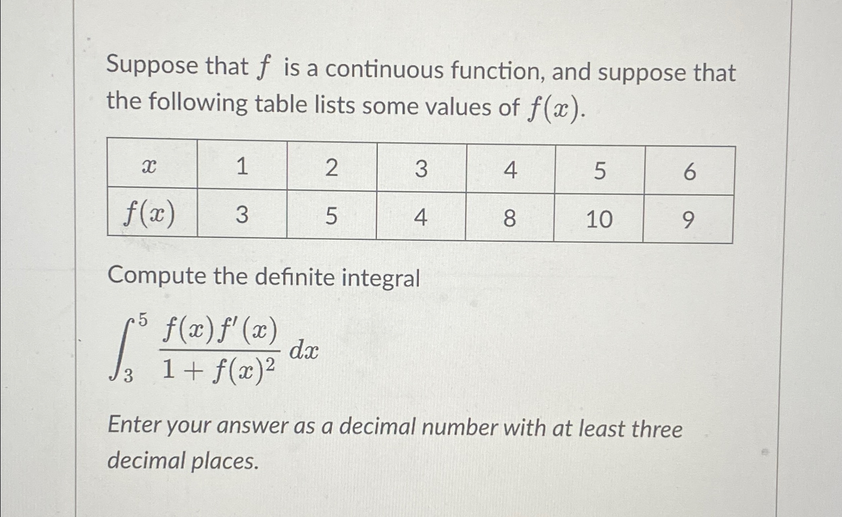 Solved Suppose that f ﻿is a continuous function, and suppose | Chegg.com