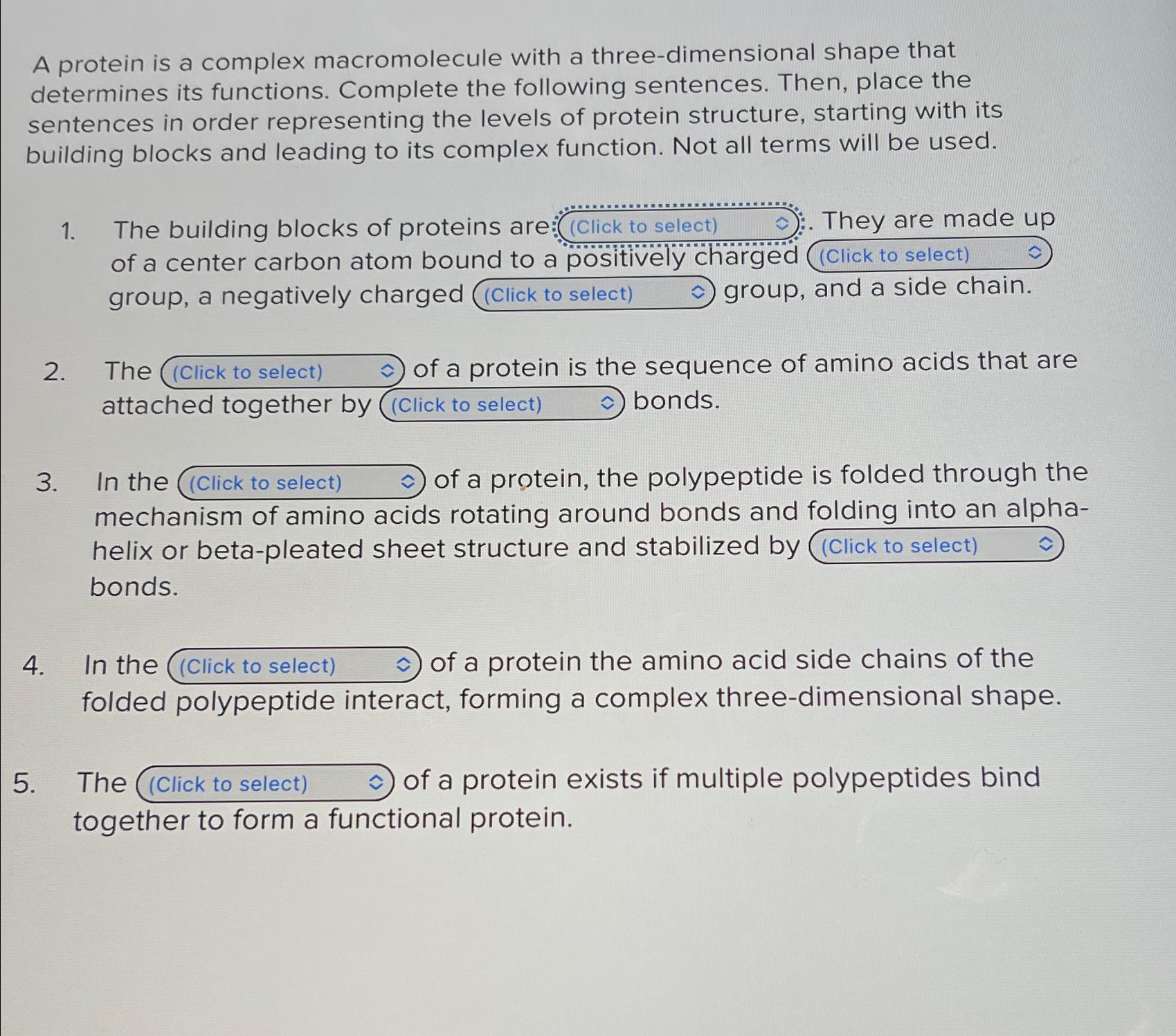 Solved A protein is a complex macromolecule with a | Chegg.com