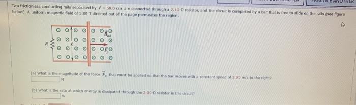 Solved ANOTHER Two frictionless conducting rails separated | Chegg.com
