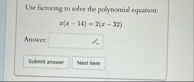 Use factoring to solve the polynomial | Chegg.com