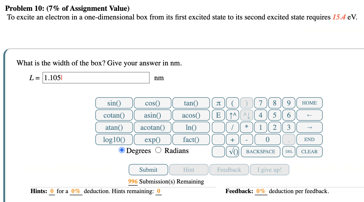 Solved Problem 10: (7\% ﻿of Assignment Value) ﻿To excite an | Chegg.com