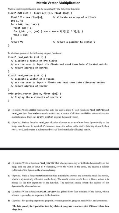 Solved Matrix Vector Multiplication Matrix-vector | Chegg.com