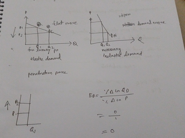 elastte demandpenctuatron priceED=1ΔlnQD1AlnP=01=0 | Chegg.com