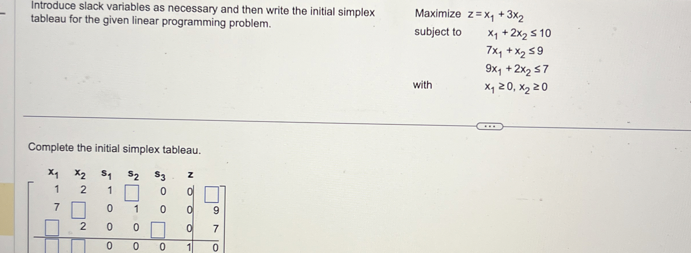Solved Introduce slack variables as necessary and then write | Chegg.com